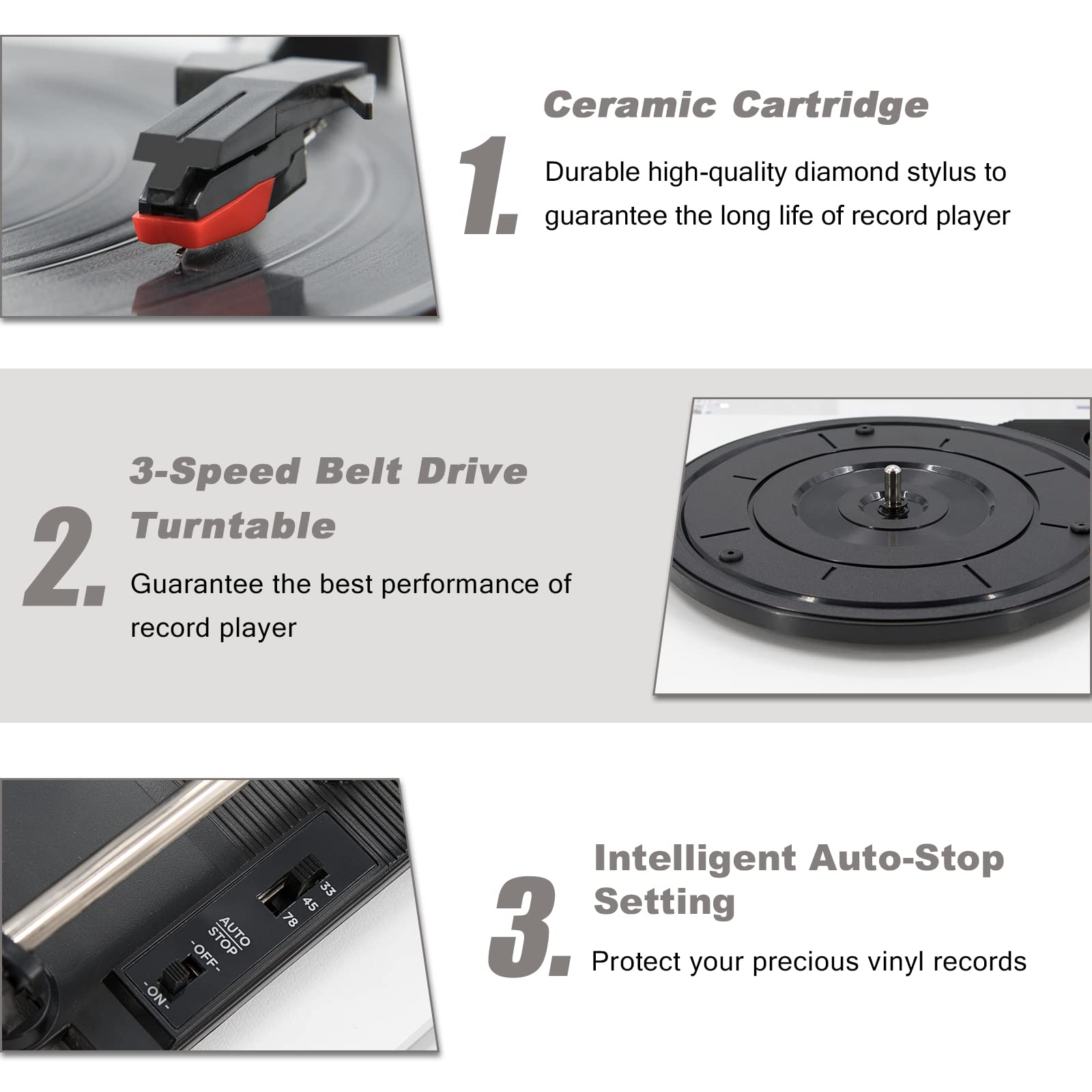 Mua LP&No.1 Modern Turntable Record Player Bundle with Dual Powered ...