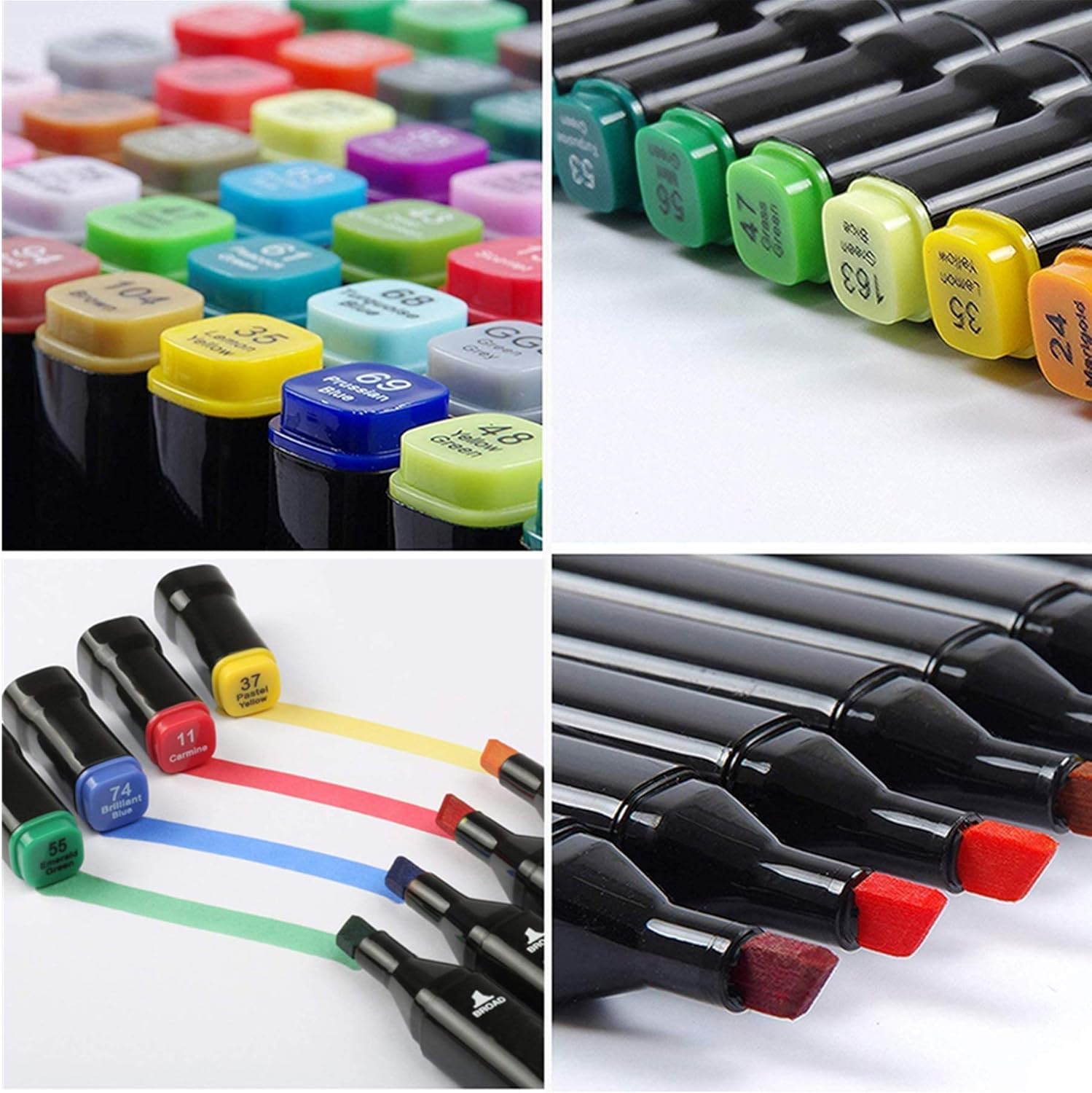 40 Colors Dual Tips Permanent Marker Pens Markers Set Alcohol Markers ...