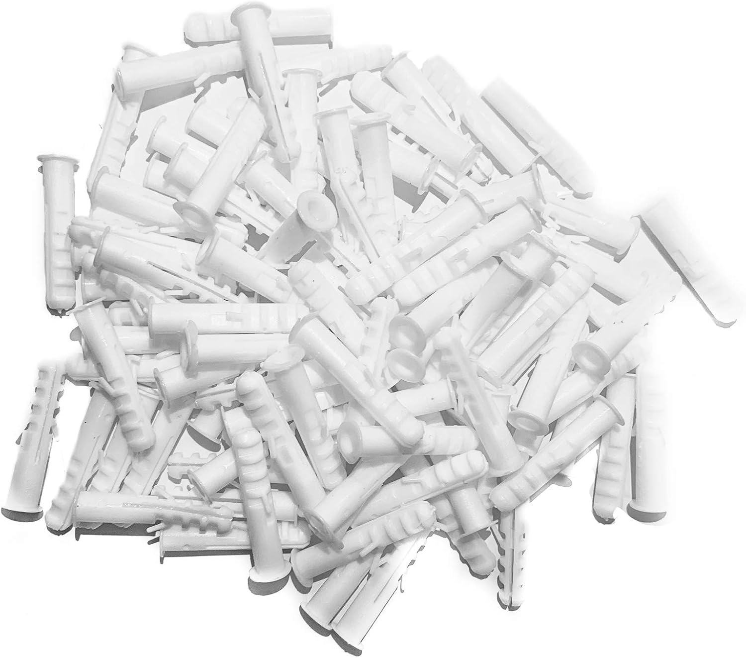 Wall Plugs, Pack of 100 Plastic Screw Rawl Plugs for Hollow Masonry ...