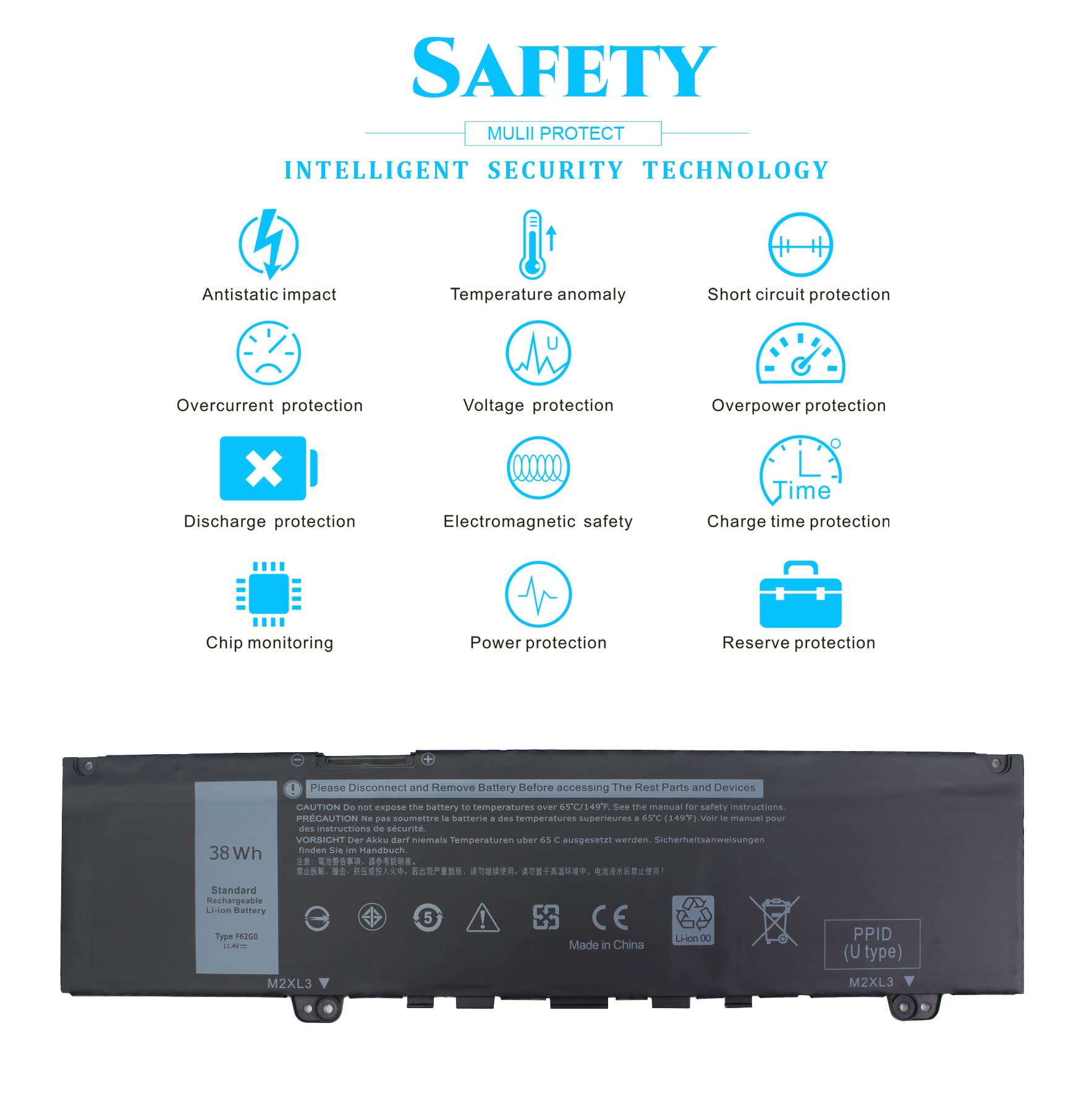 F62G0 39DY5 Laptop Battery For Dell Inspiron 13 7000 I7373 7373 7386 2 ...