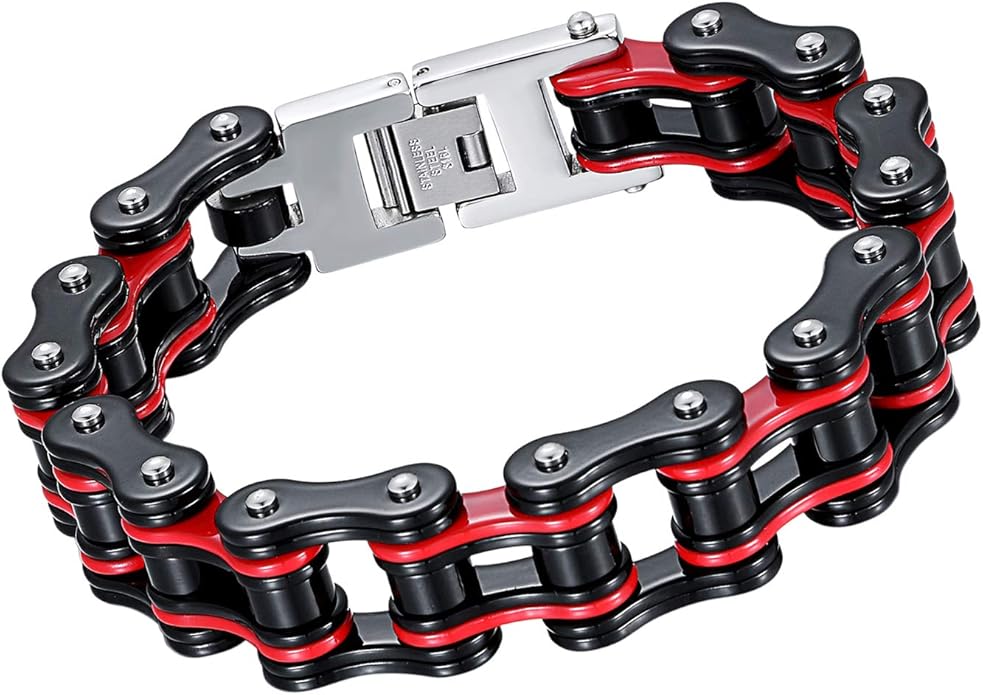 Amazon.com: Cupimatch Mens Heavy 16mm Wide Biker Bracelet, Stainless ...