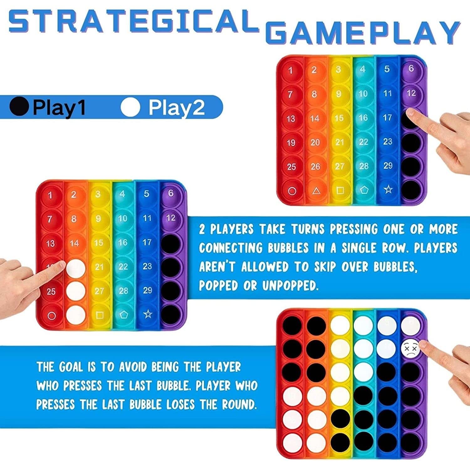 Mua Steemjoey 2PCS Pop It Fidget Toy, Stress reliever Push pop fidget ...