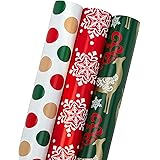 Amazon.com: MAYPLUSS Kraft Christmas Wrapping Paper Roll - Mini Roll - 17 inch X 120 inch Per ...