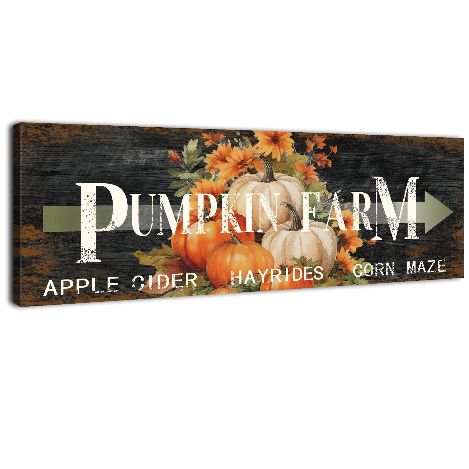 Farmhouse Pumpkin Farm Wall Art Fall Wall Decor Vintage Sunflower ...