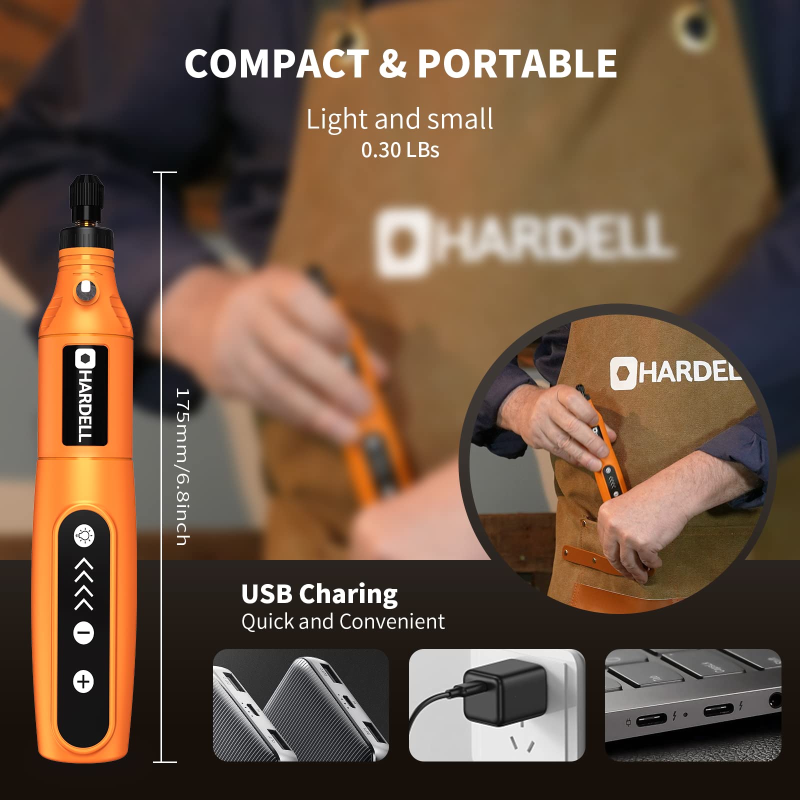 Mua HARDELL Mini Cordless Rotary Tool Kit, 5-Speed and USB Charging ...