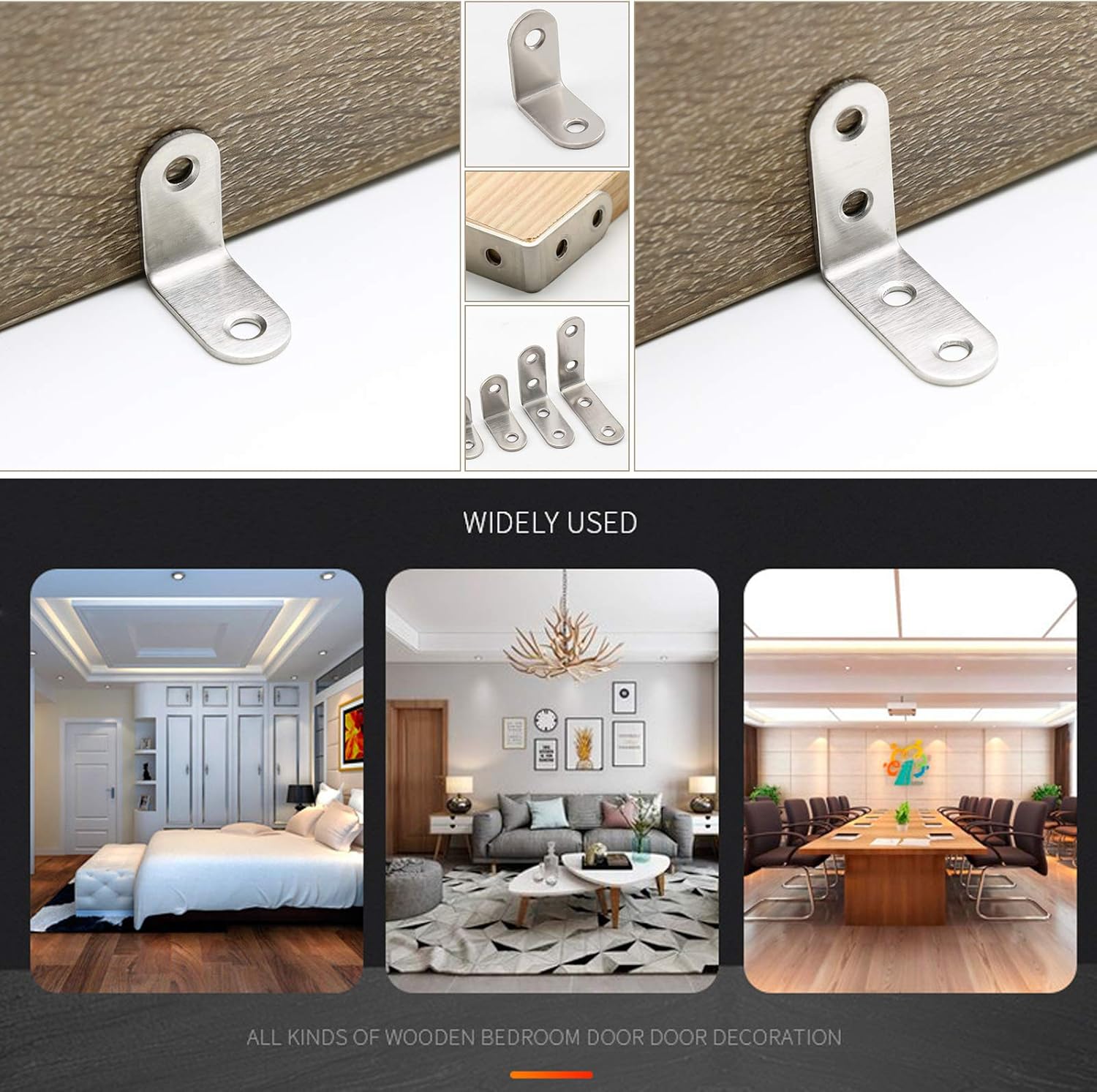 LikenLee 10 Pcs Stainless Steel Corner Bracket Corner Brace,Right Angle Bracket Fastener L Shape ...