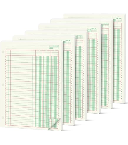 Three Hole Punch Green Sheets Adams Columnar Analysis Pad, 4 Column ...