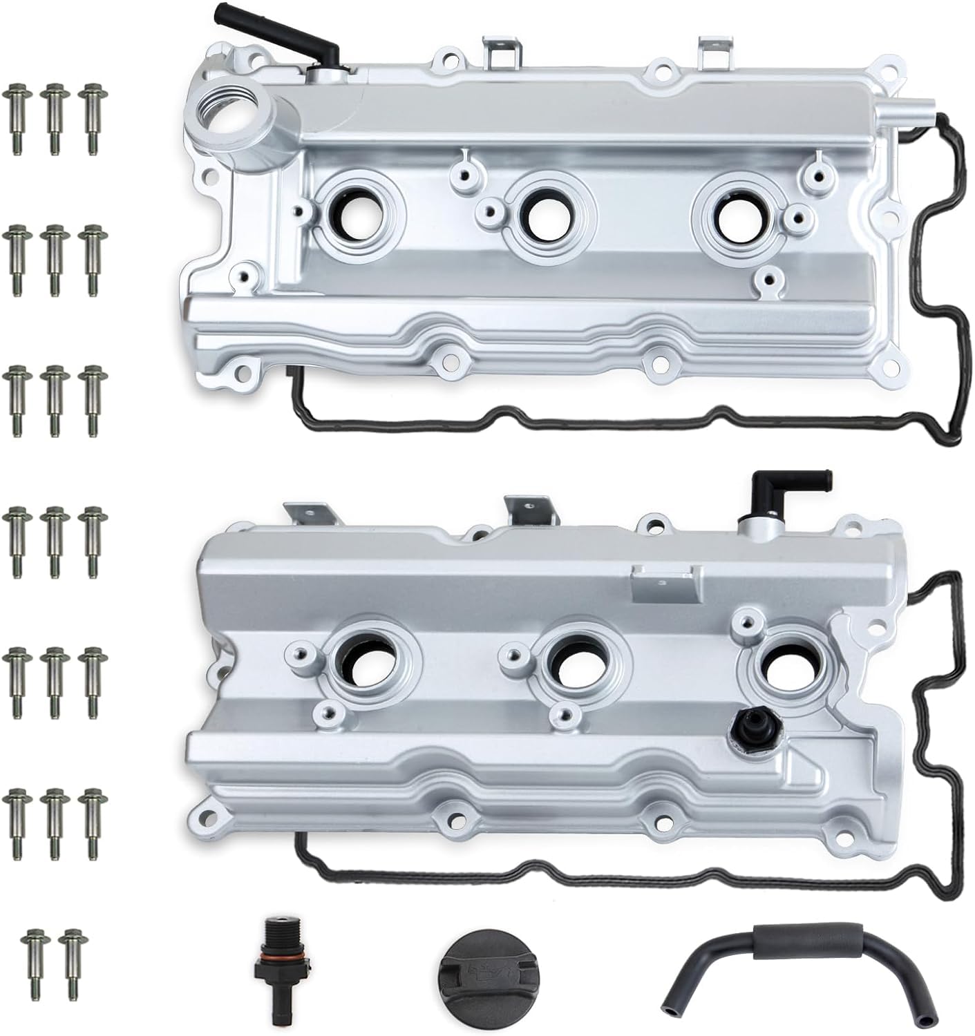 MILIPARTS Upgrade Aluminum Engine Valve Covers w/Gaskets Compatible ...