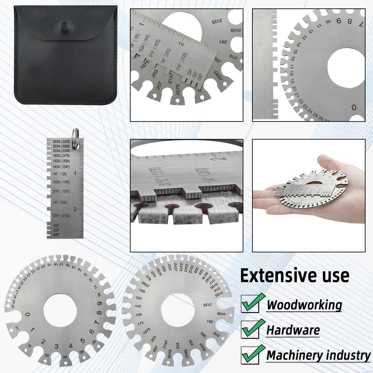 Mua 2 Pack Wire Metal Sheet Thickness Gauge Stainless Steel Welding ...