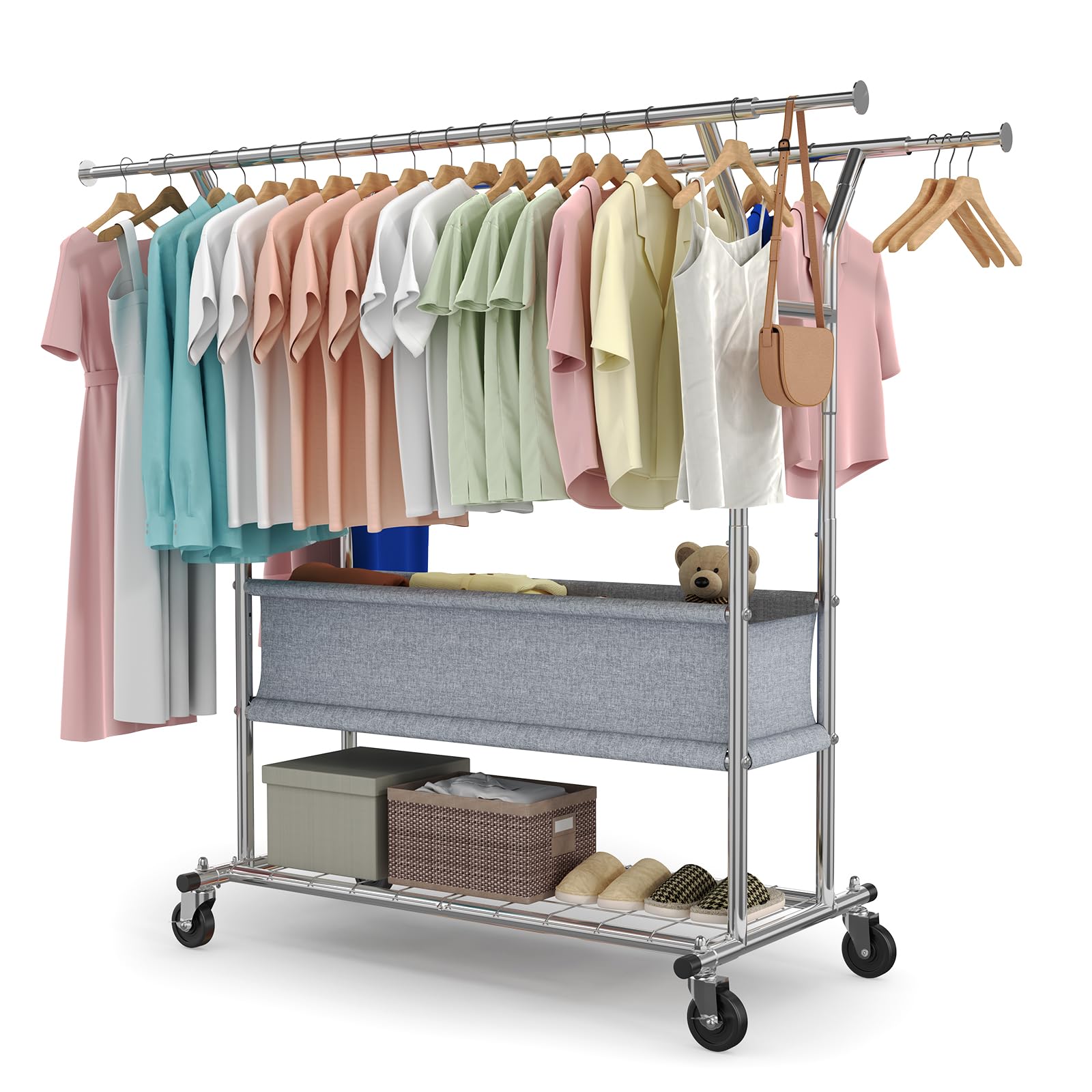 HOKEEPER Clothing Rack Heavy Duty Clothes Rack for Hanging Clothes Load ...