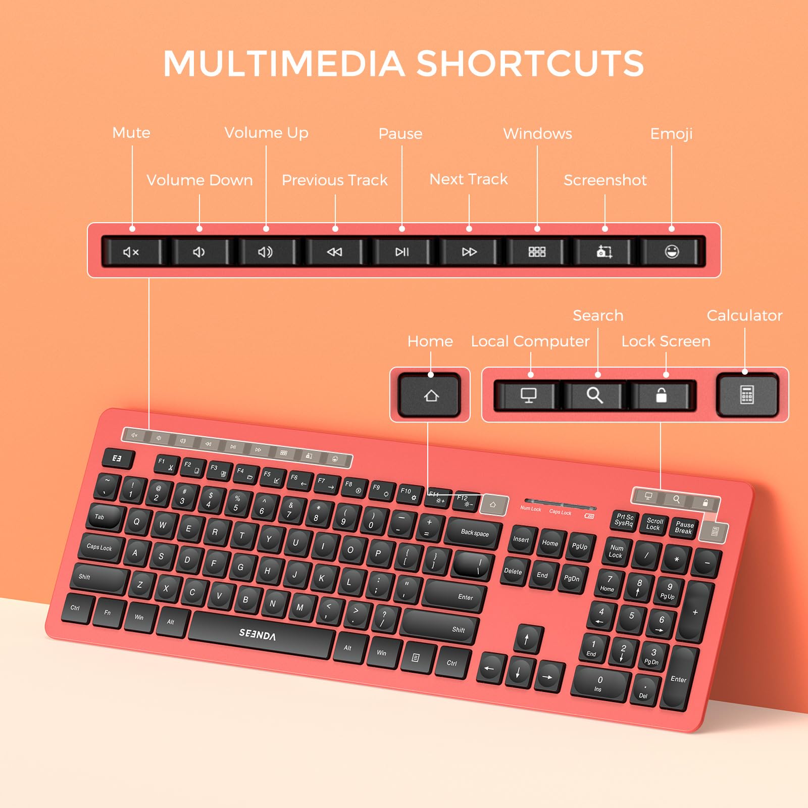 Mua Seenda Wireless Keyboard And Mouse Combo 2 4ghz Wireless Quiet Usb