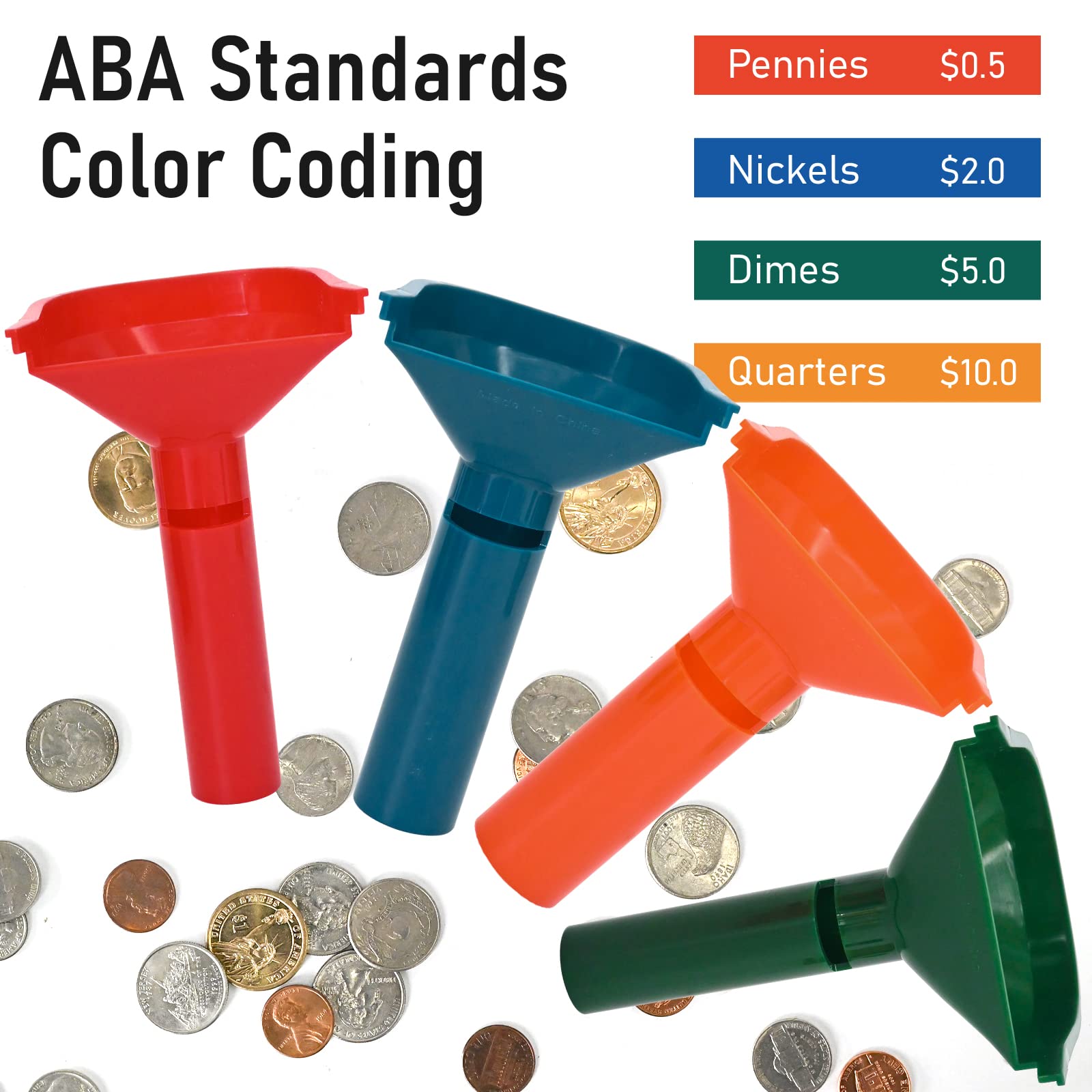 Mua L LIKED 150 Assorted Flat Striped Coin Wrappers & 4 Coin Sorters ...