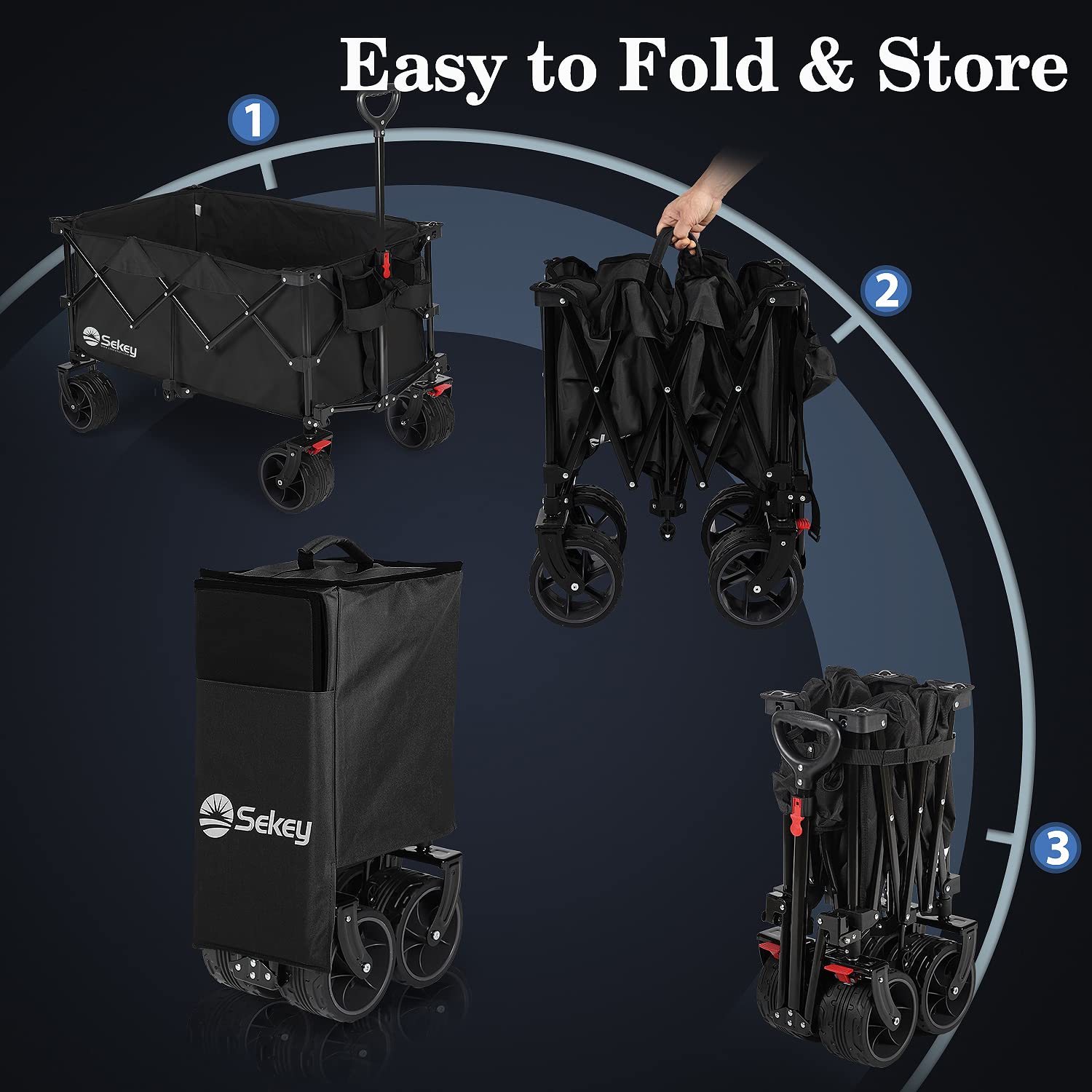 Mua Sekey 200L Folding Festival Trolley with All-Terrain Extra Wide ...