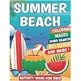 Summer Beach Activity Book For Kids: +40 Travel Vacation Summer ...