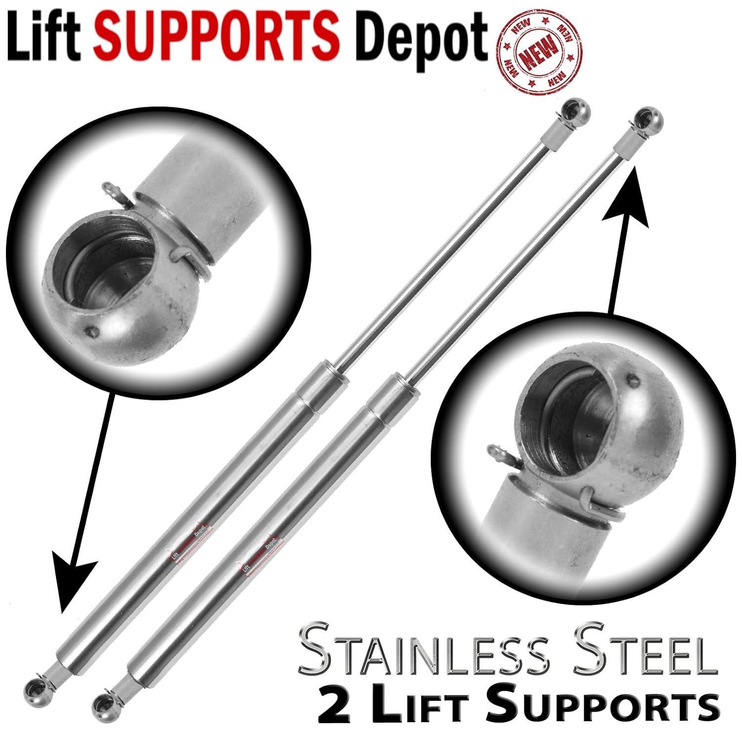 Amazon.com: Qty (2) 13mm Stainless Steel Lift Supports Struts 30 ...