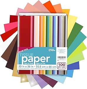 Amazon.com: Craft Craze 100 Sheets (20" x 26") 25 Assorted Colors ...