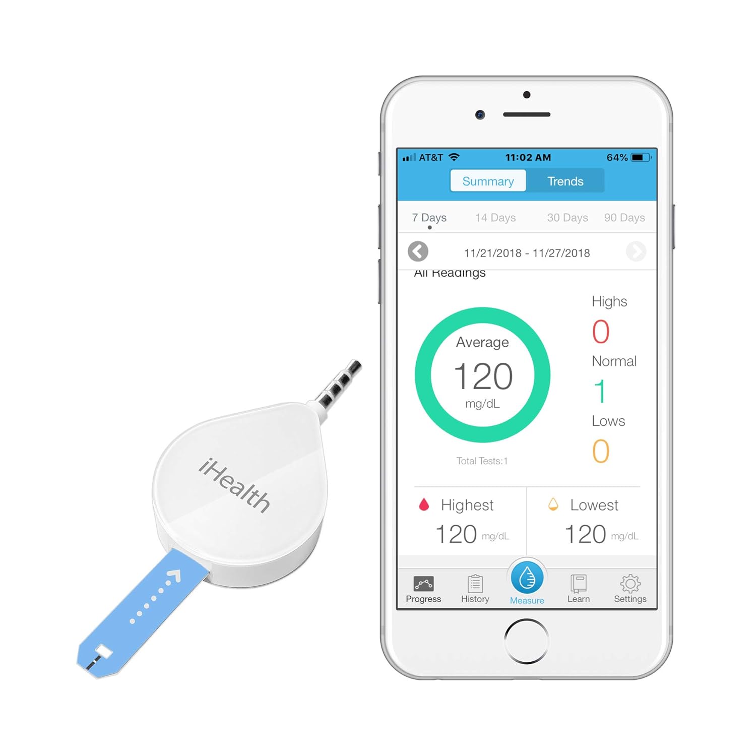 iHealth ALIGN BG1 Smart Gluco-Monitoring System and 1 Lancing Device ...