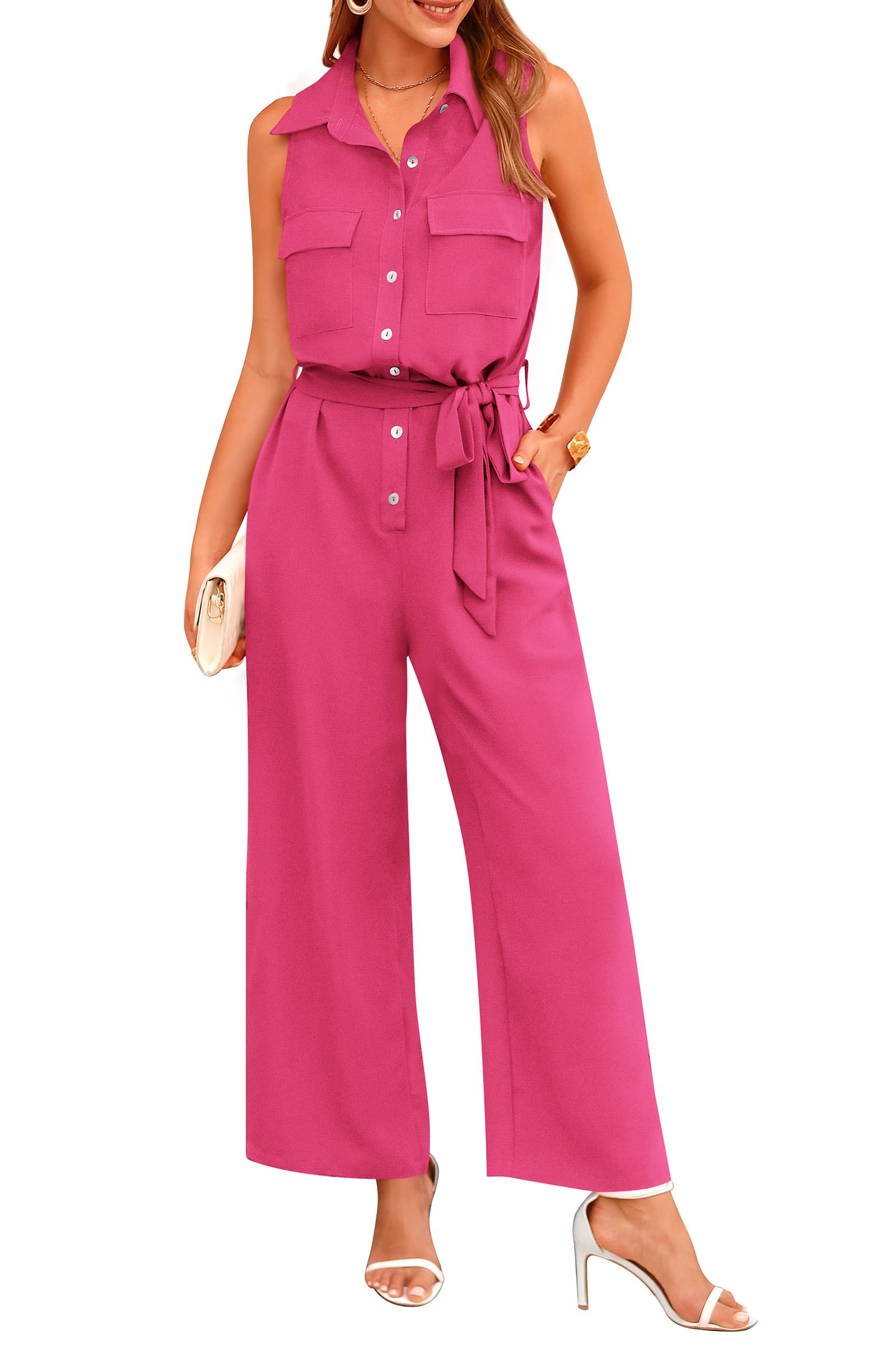 PRETTYGARDEN Womens Summer One Piece Outfits Casual Sleeveless ...