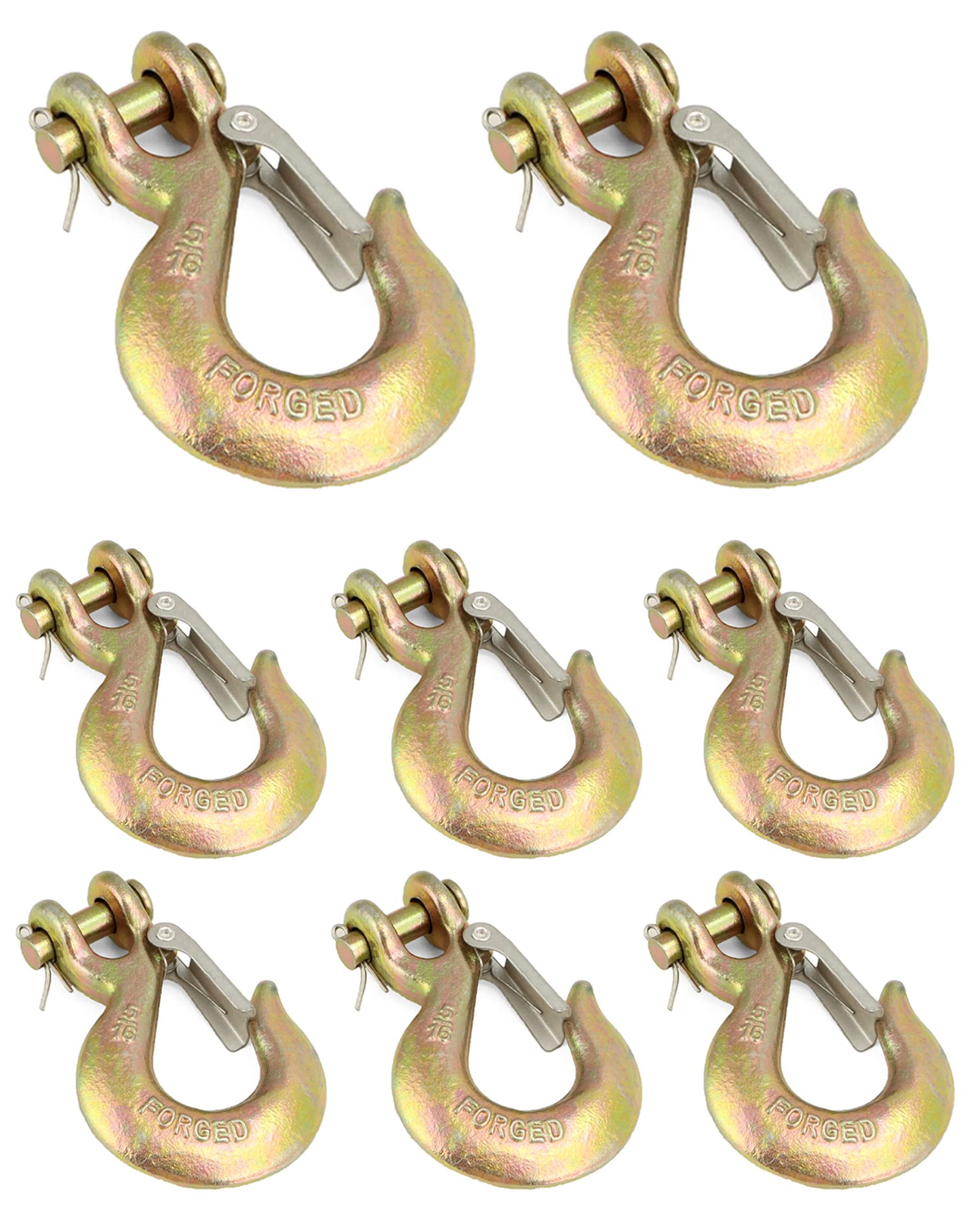 QWORK Safety Chain Hooks, 3 Pack 5/16" Forged G70 Steel Safety Chain ...