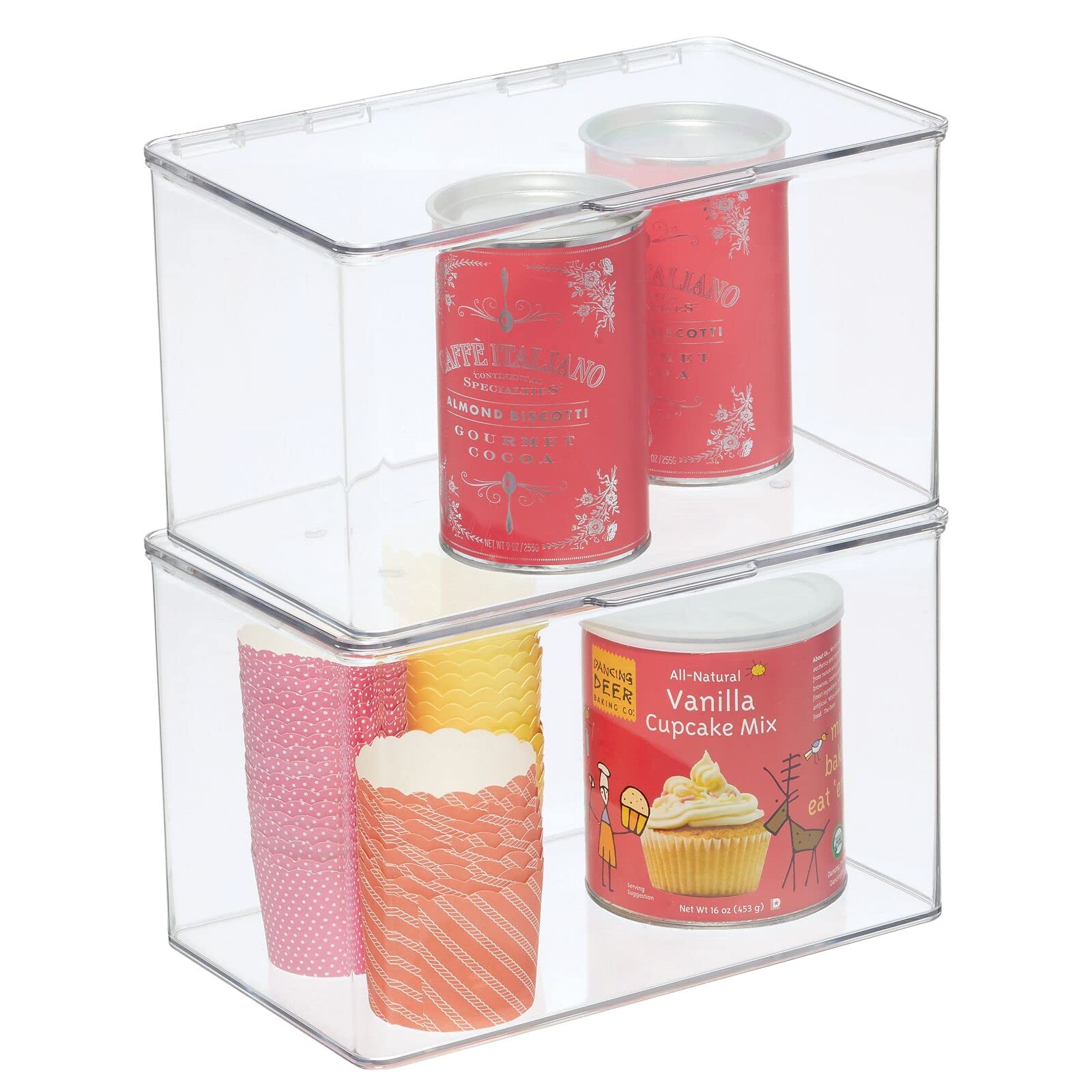 mDesign Plastic Kitchen Pantry and Fridge Storage Organizer Box ...