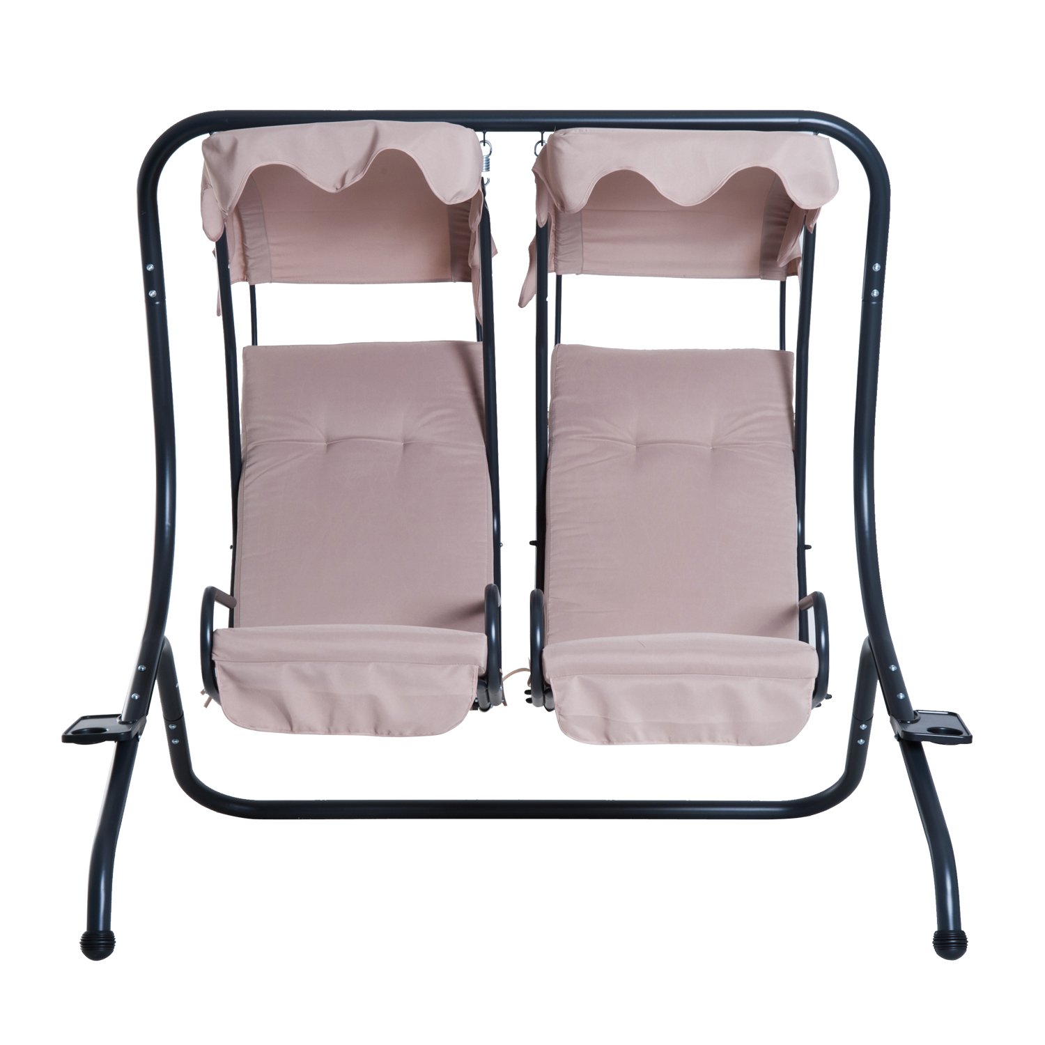 Outsunny Relax Chairs Modern Swing Chair Bench with 2 Separate Chairs ...