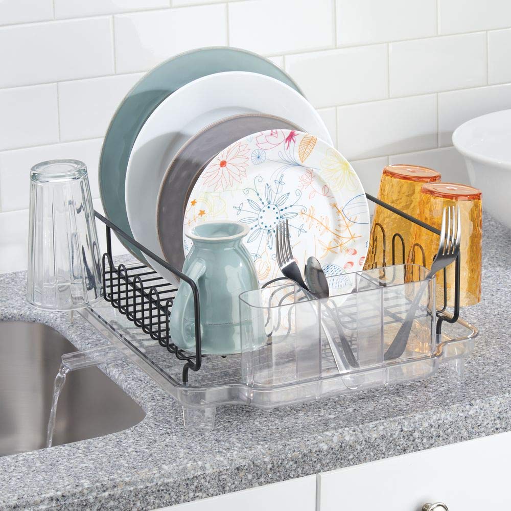 Scolapiatti Ampio e capiente mDesign Set da 2 Scolapiatti da appoggio ...