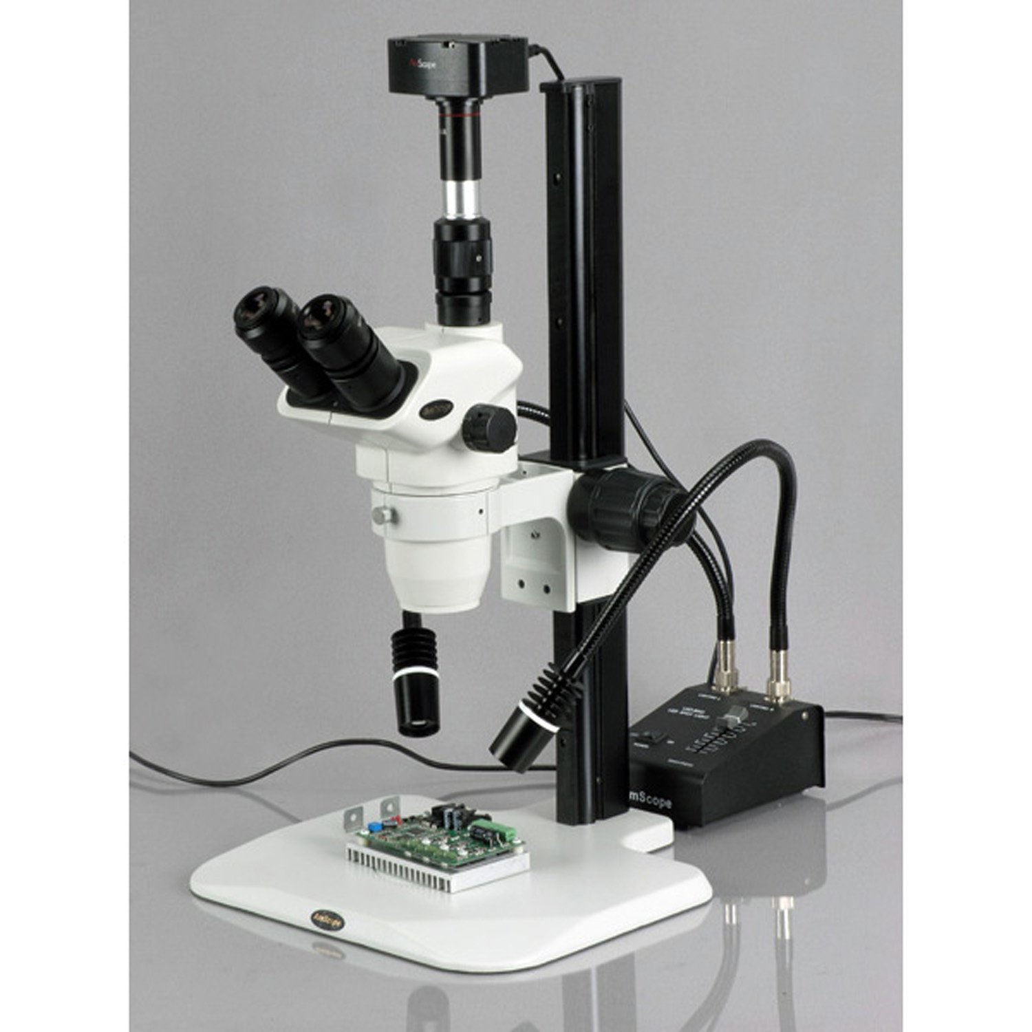 AmScope LED-6W Powerful 6 Watt LED Dual Gooseneck Lights Illuminator ...