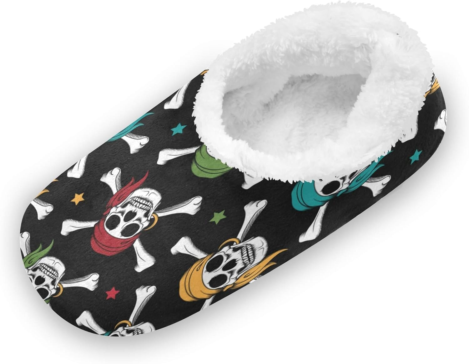 AUUXVA CCDMJ Mexican Skull Skeleton House Slippers Women Men Fuzzy Feet ...