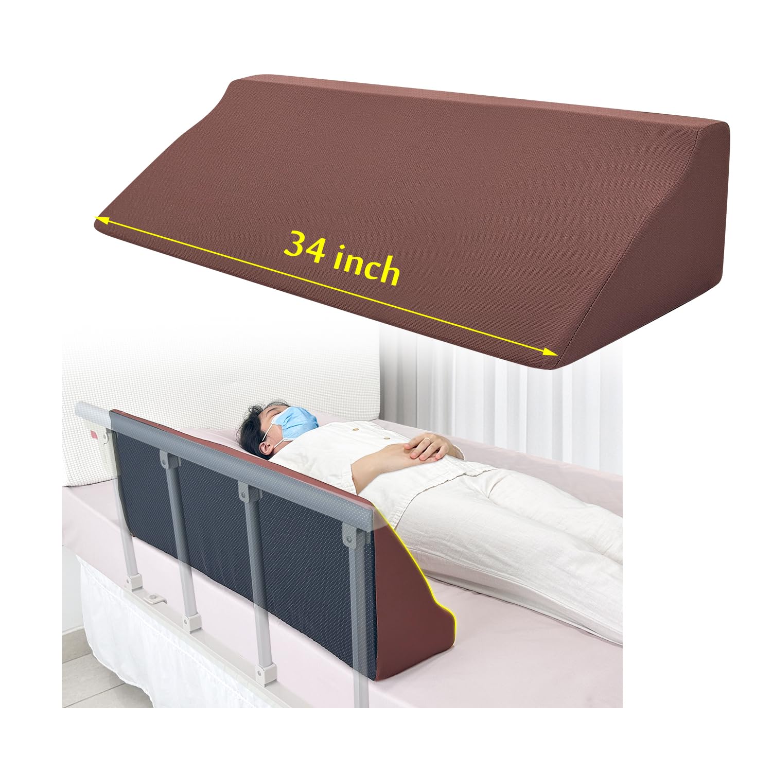 AOSSA Bed Rail Foam Wedge for Elderly Adults Safety Bed Rails Padding ...