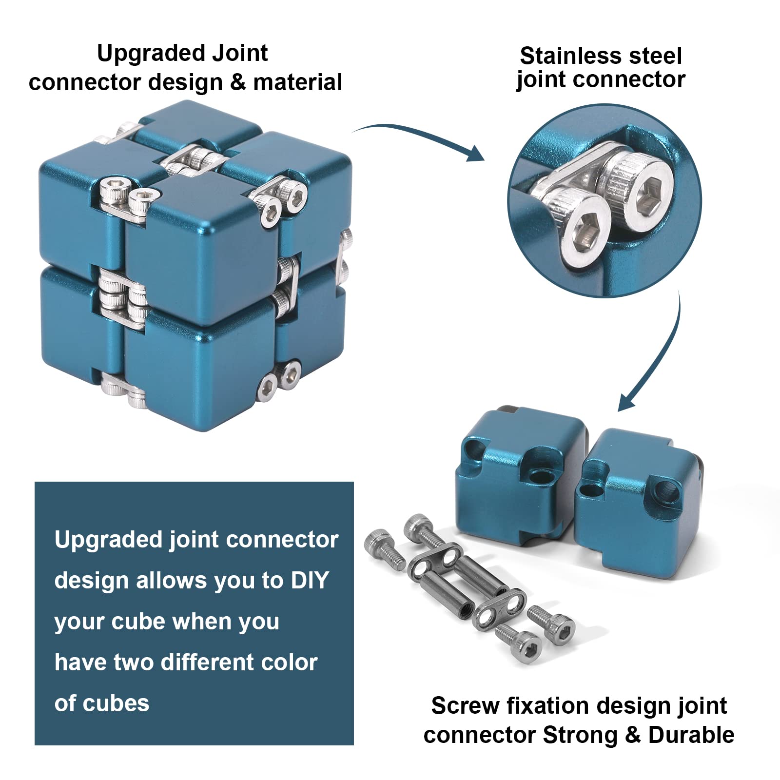 Mua Aluminum Alloy Metal Infinity Cube Fidget Cube (6 Colors) Handheld ...
