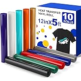 Amazon.com: HTV Heat Transfer Vinyl Bundle - 20 Pack 12'' x 100 FT Heat ...