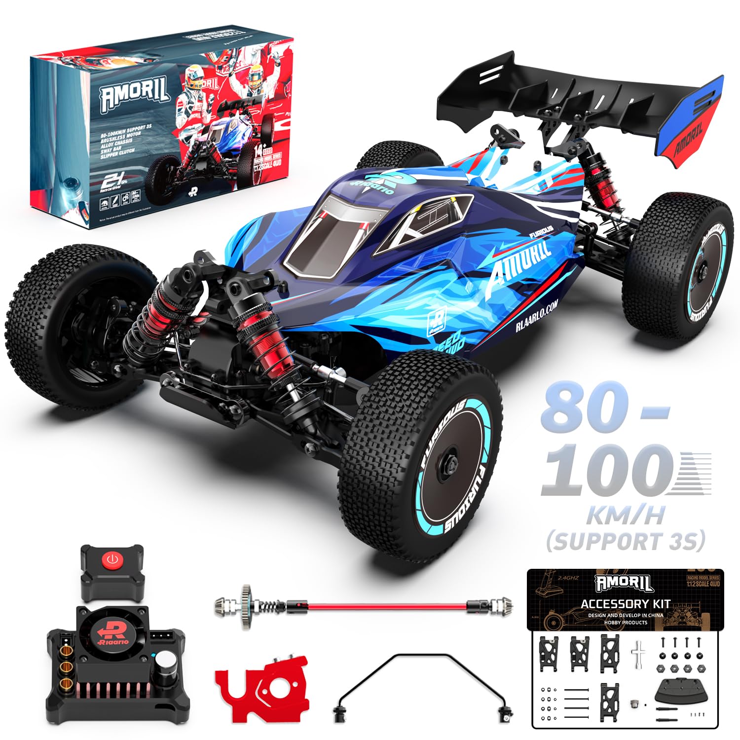AMORIL1:12 Brushless RC Cars for Adults,Top Speed 90+KPH Fast Remote ...
