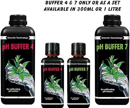 Growth Technology pH Buffer 4 & 7 Calibration Fluid Meter Solution Hydroponics (pH Buffer 4 and ...
