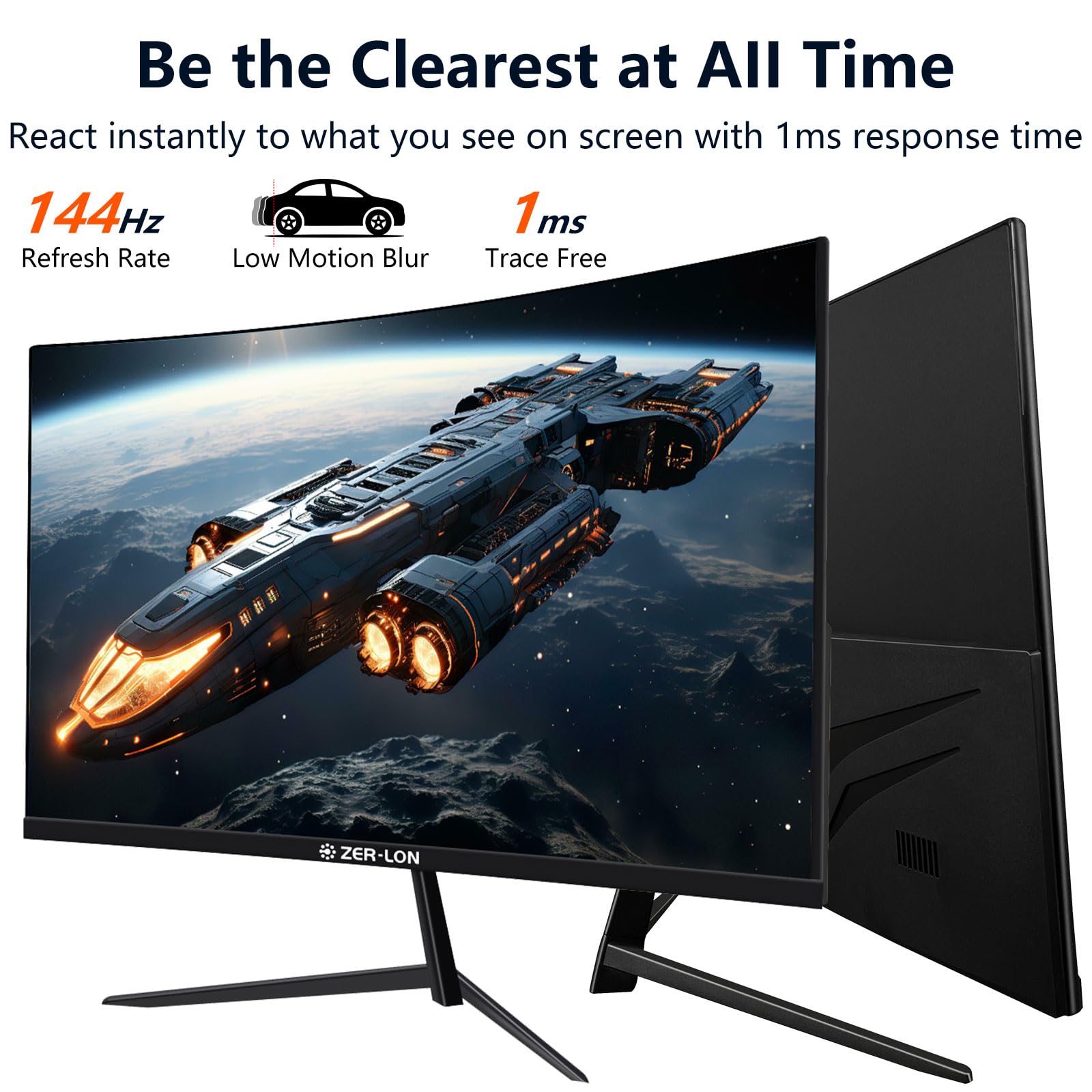 Mua ZER-LON 24 Inch Curved Gaming Monitor, FHD 1080p up to 144Hz 99% ...