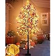 Amazon.com: Agusbagli 7FT 128LED Artificial Lighted Fall Eucalyptus ...