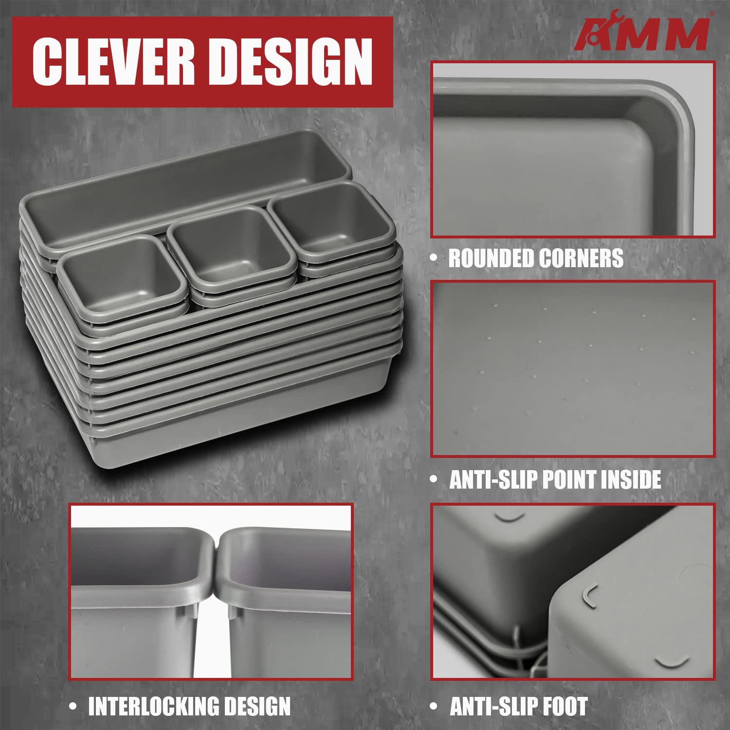 Mua AMM 45-Piece Tool Box Organizer Tray Divider Set, Toolbox Desk ...