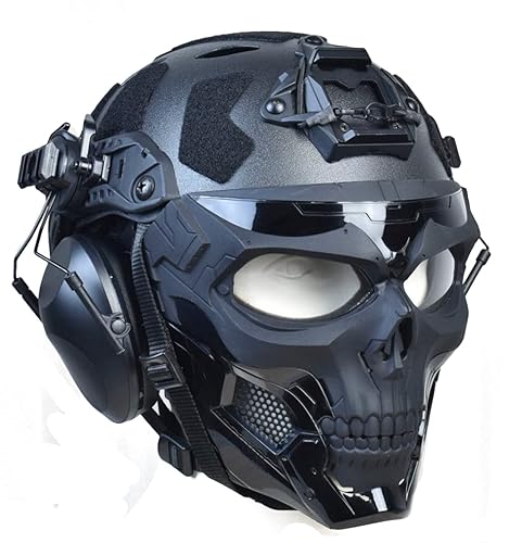 Tactical Full Airsoft Mask & Tactical Helmet with Tactical Headset,Ear ...