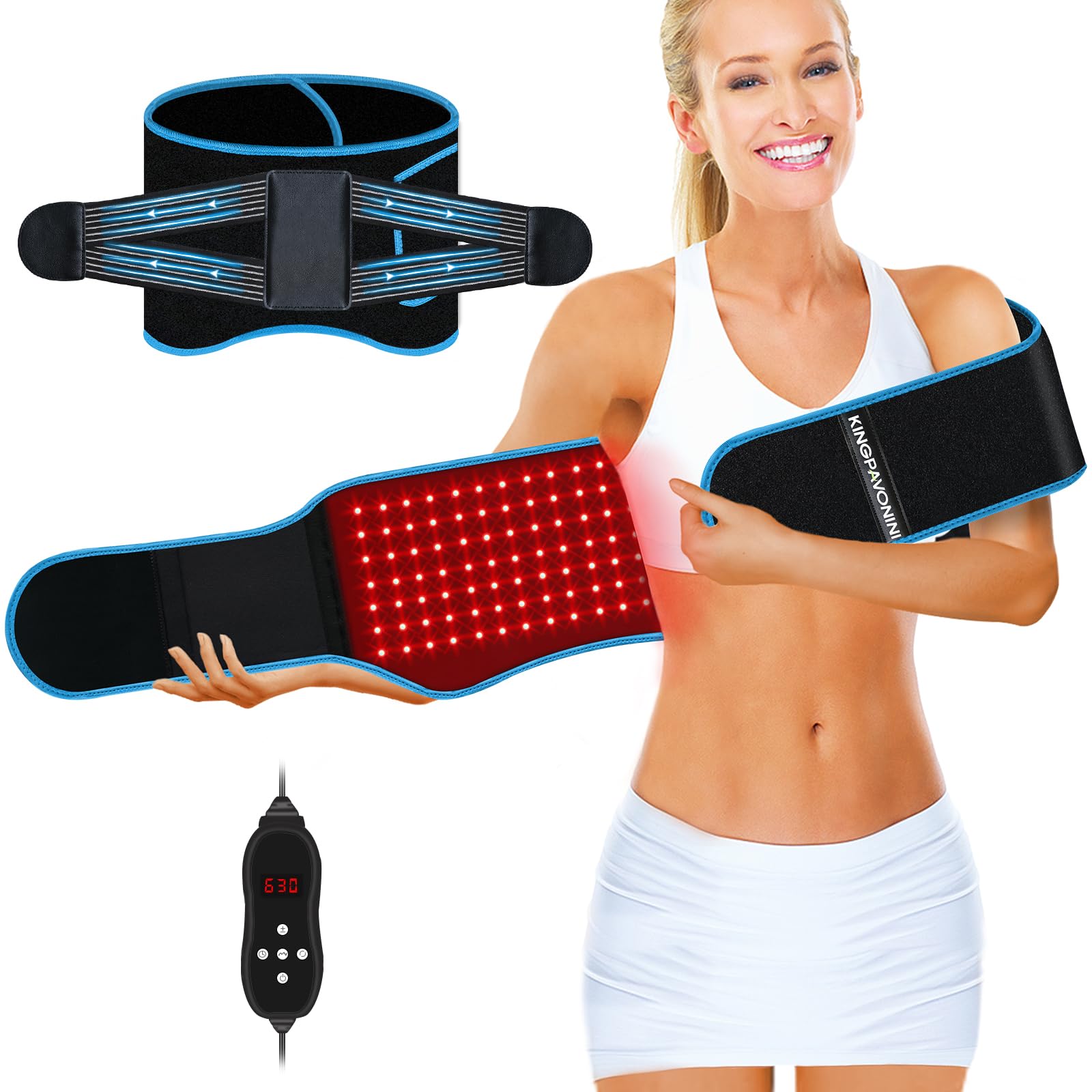Red Light Therapy Belt, Infrared Light Therapy Device with Partition Control and Remote Control ...
