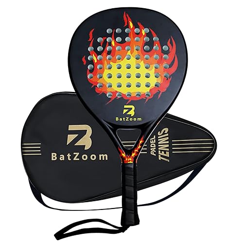 BatZoom Padel Racket with Bag, Powerful Carbon Pop Tennis Paddle Racket ...