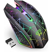 Amazon.com: TENMOS V7 Wireless Gaming Mouse, Rechargeable LED Wireless ...