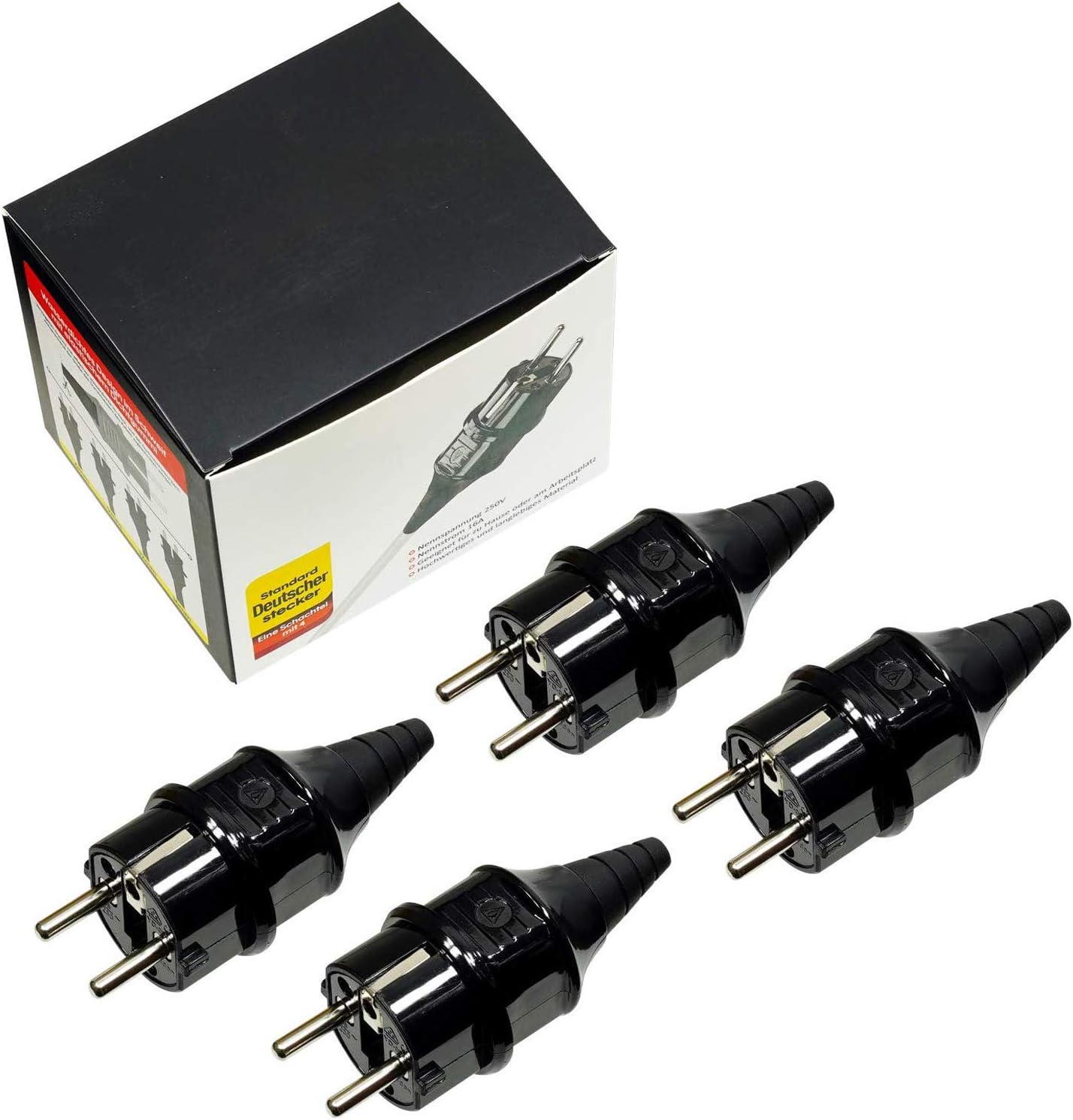 Protective Contact Plug with Anti-Kink Sleeve, IP44 Protection Class ...