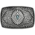 Amazon.com: Western Denim Oval Belt Buckle with Silver Smooth Buckle ...