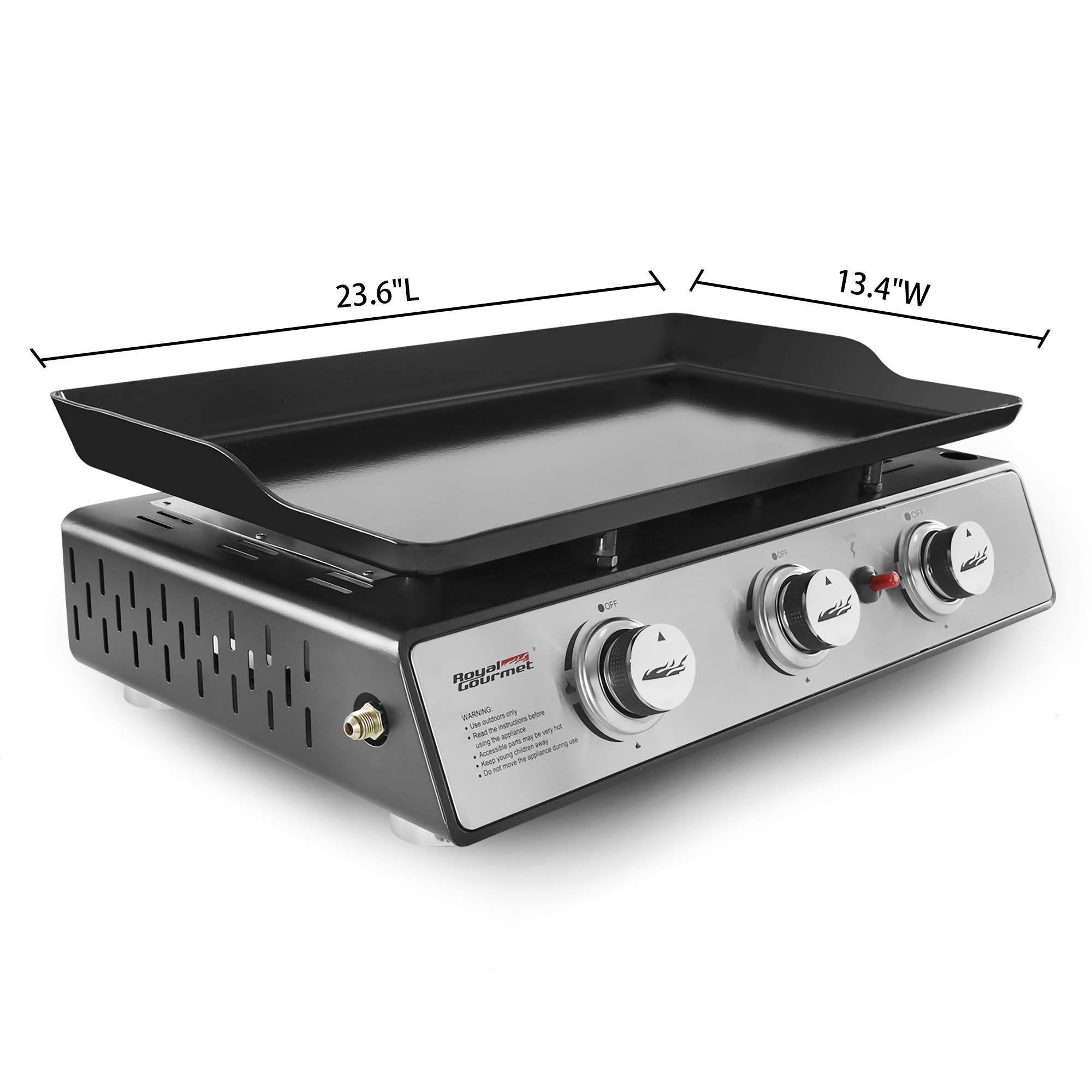 Royal Gourmet PD1301S Portable 24-Inch 3-Burner Table Top Gas Grill ...