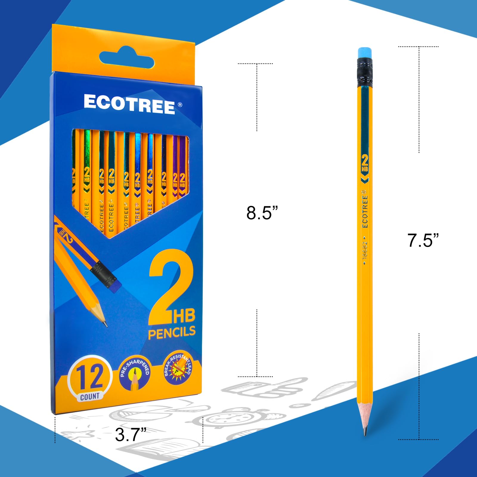 Mua ECOTREE Pencils #2 Wood-Cased HB Pencils, Pre-sharpened Number 2 ...