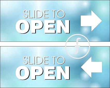 fingerz Slide to Open Sign Sliding Door Sticker Office Glass Door ...