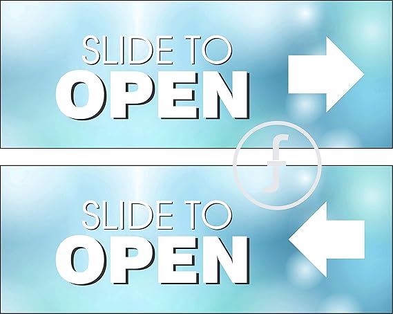 fingerz Slide to Open Sign Sliding Door Sticker Office Glass Door ...