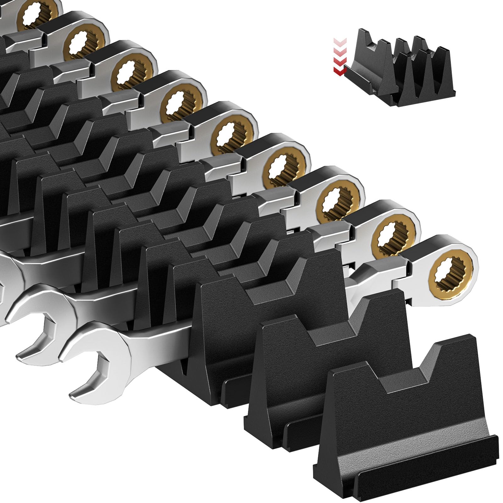 40 PCS Efficient Modular Wrench Organizer for Tool Box, Wrench Holder ...