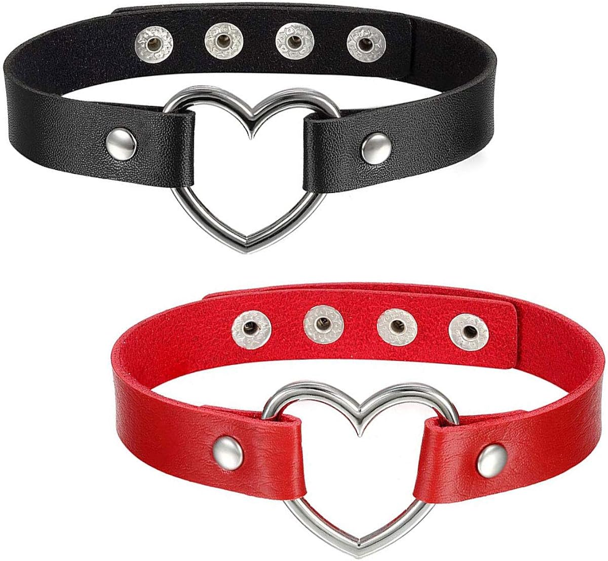 Heart Shaped Collar, Studded Leather Short Leather Collar Choker ...