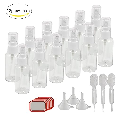 Transparent Fine Mist Spray Bottles Travel Bottle Set, 4 Pieces (100 ml ...