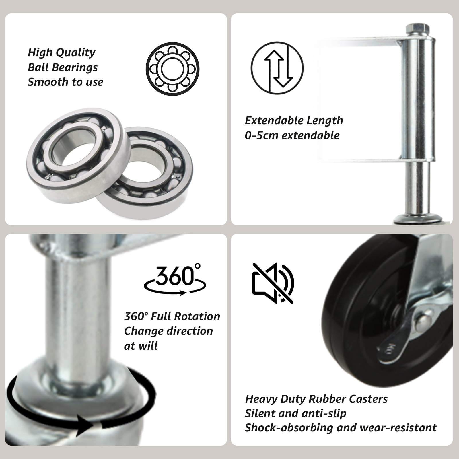 Mua SHUESS 2 Pack 4-Inch Black Rubber Gate Wheels for Wooden Gates ...